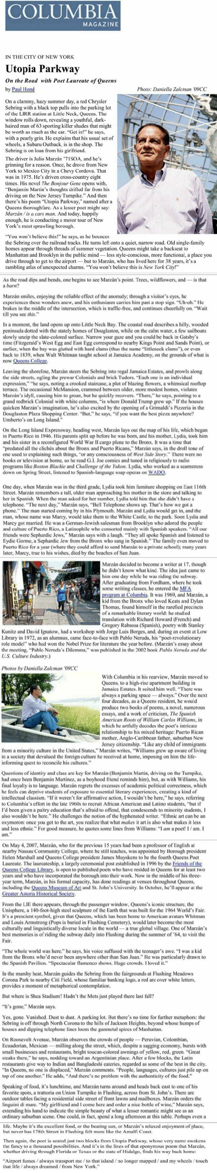 Columbia – On the Road with the Poet Laureate… by Paul Hond | Julio ...
